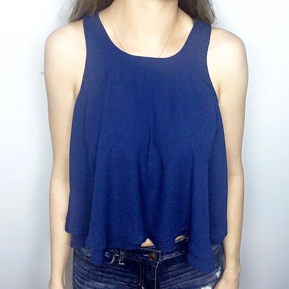 Hollister | Tops | Hollister Navy Crop Top With Flyaway Back | Poshmark